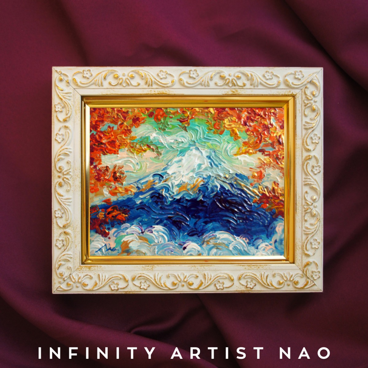 F0「秋富士┊ Autumn FUJI」富士山の絵 2019【1点物原画】アートde開運 infinity artist NAO | アートde開運ショップ BASE店｜infinity ...