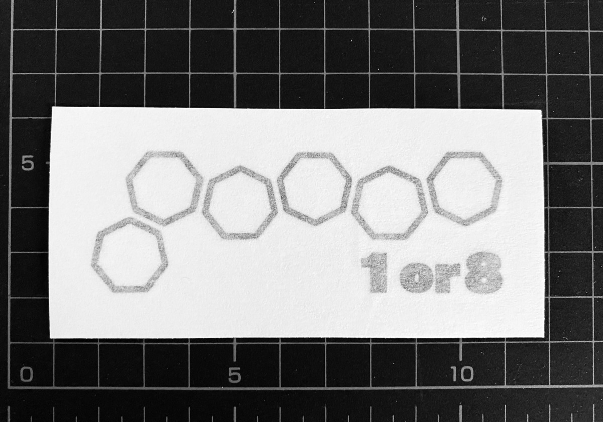 1or8カッティングステッカー ブラック | one_or_eight