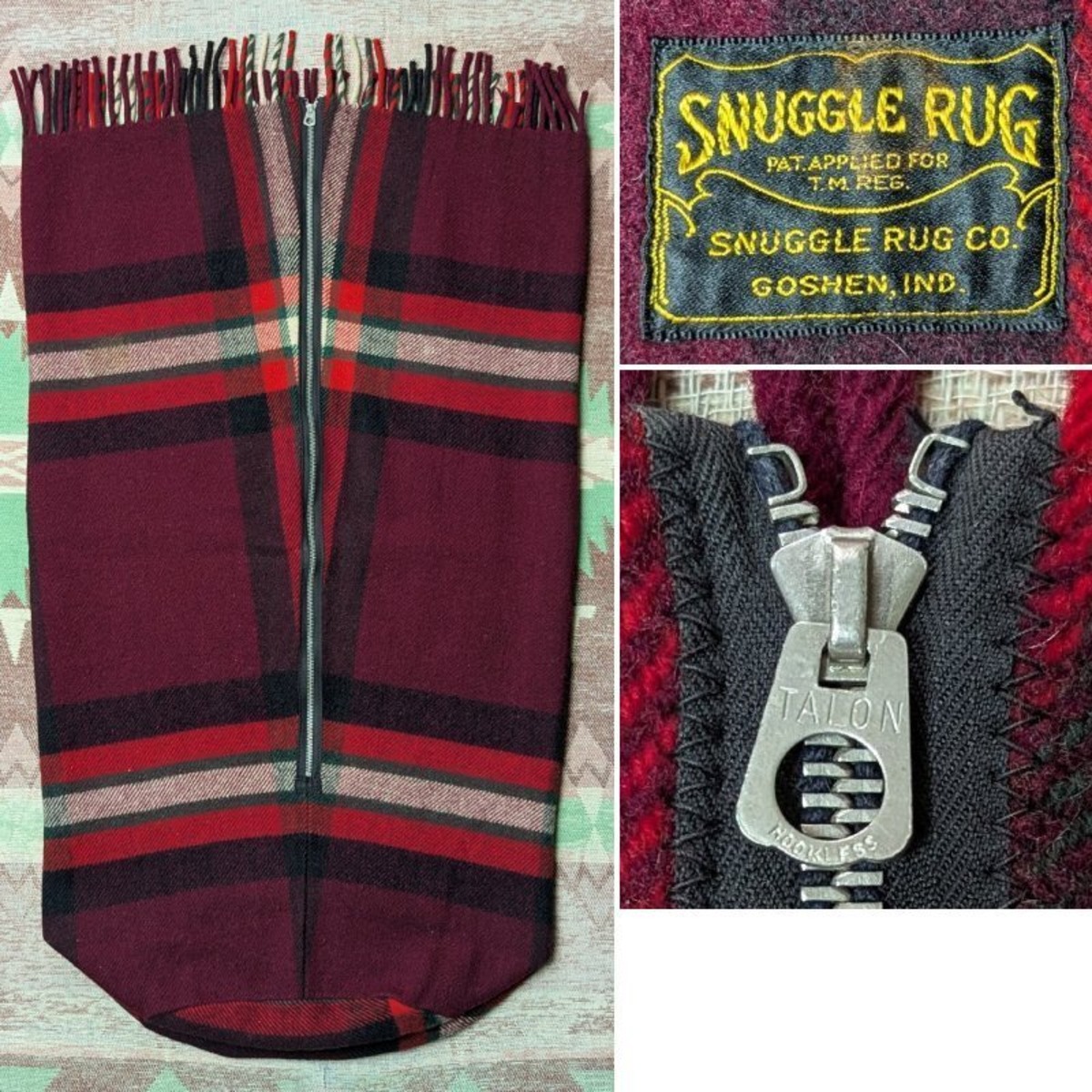 1920s Snuggle Rug w/ HOOKLESS TALON Zipper | Wonder Wear ヴィンテージ古着ネットショップ