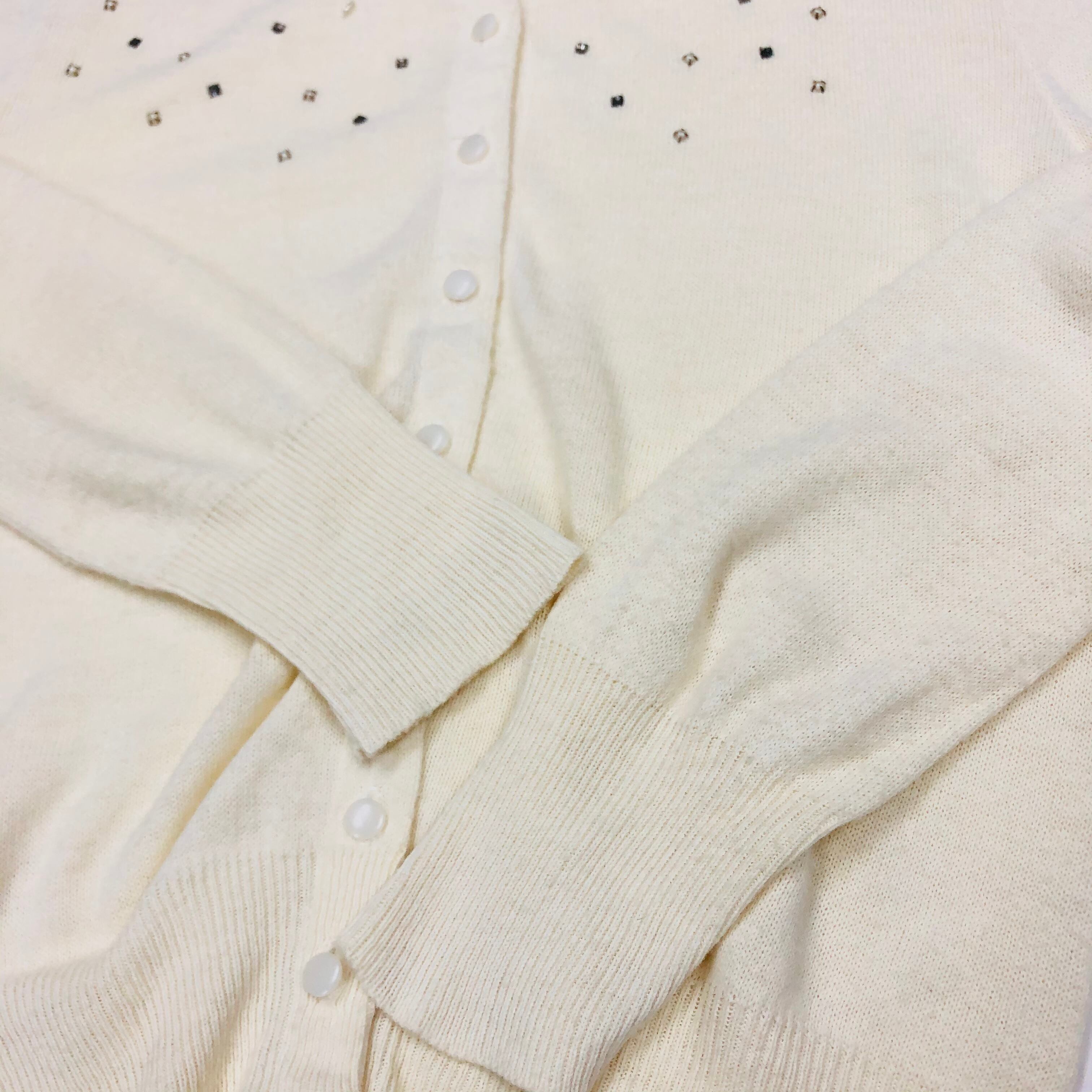 Vintage orlon cardigan rhinestone | floor / frasco vintage & used clothing