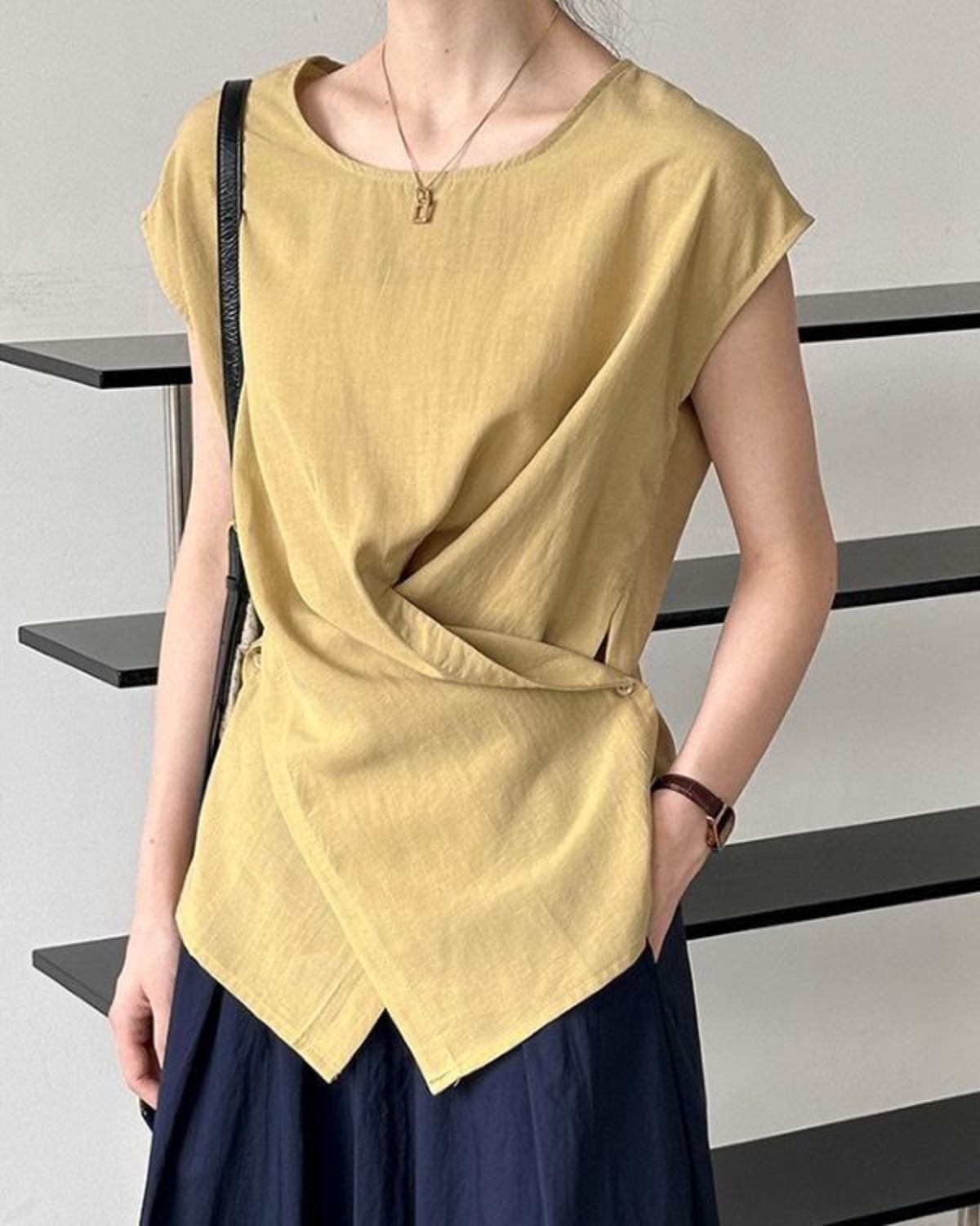 Cross Drape Blouse | Leonie