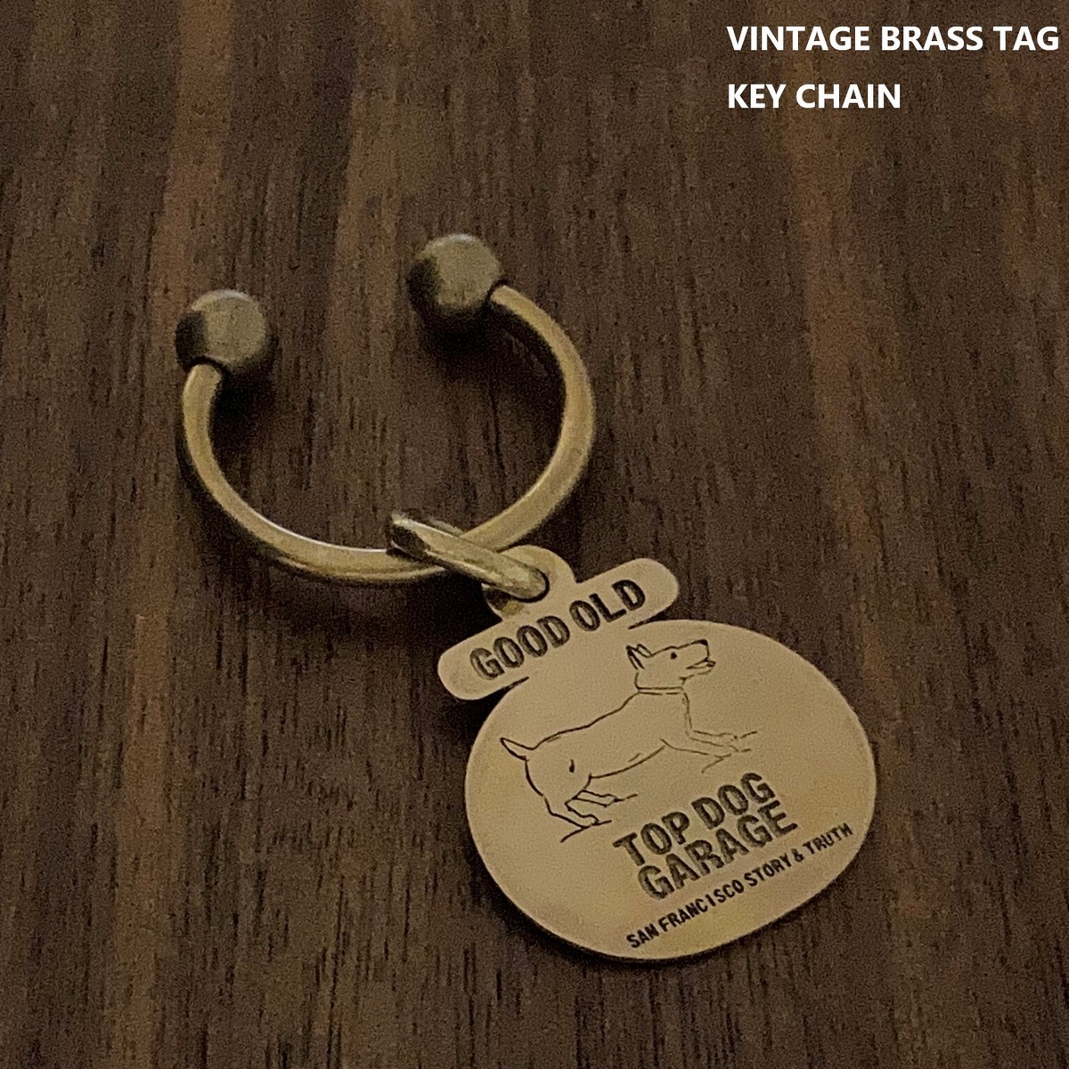 VINTAGE TYPE BRASS TAG KEY CHAIN（TDGKC-012VBT） | TOP DOG GARAGE