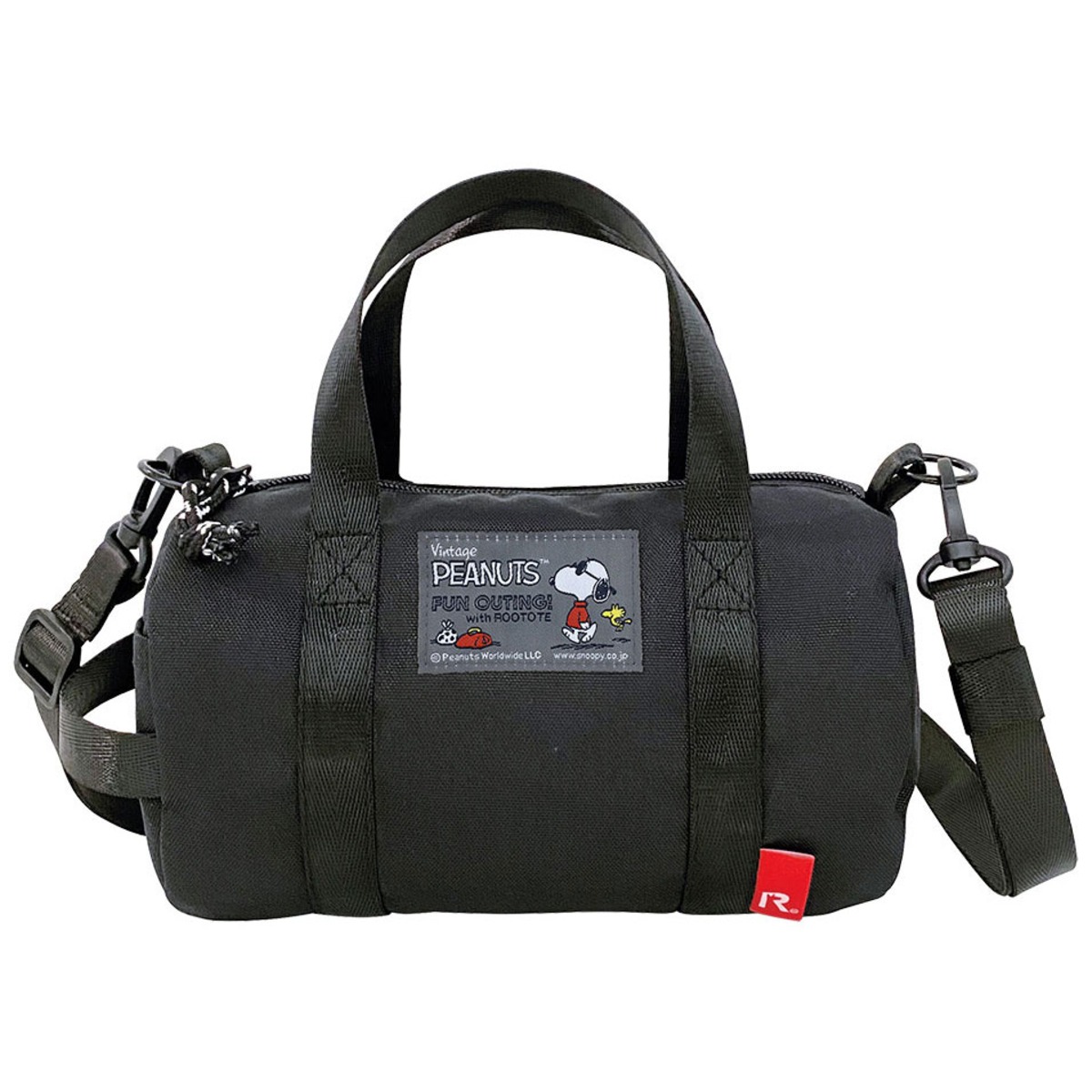 2023新作 スヌーピーバッグ ROOTOTE Drum PEANUTS 8324 ルートート スヌーピー IP.ドラム.ピーナッツ-8K ブラック | SPORTUS