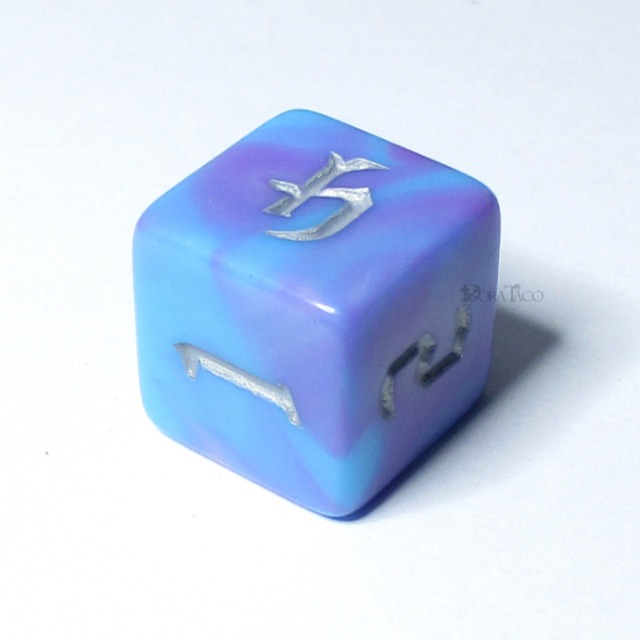 マーブル【水色・紫＆銀】6面サイコロ/UD2310d6016 | ダイス専門店ドラタコ BASE店