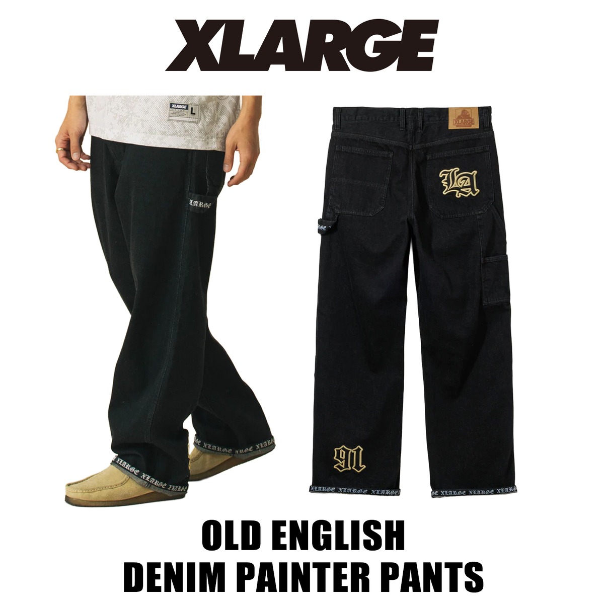 XLARGE（エクストララージ）OLD ENGLISH DENIM PAINTER PANTS 101252031001 | Meets Answer(ミーツアンサー)