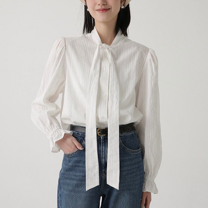 ribbon tie blouse g-2087 | Pay ID