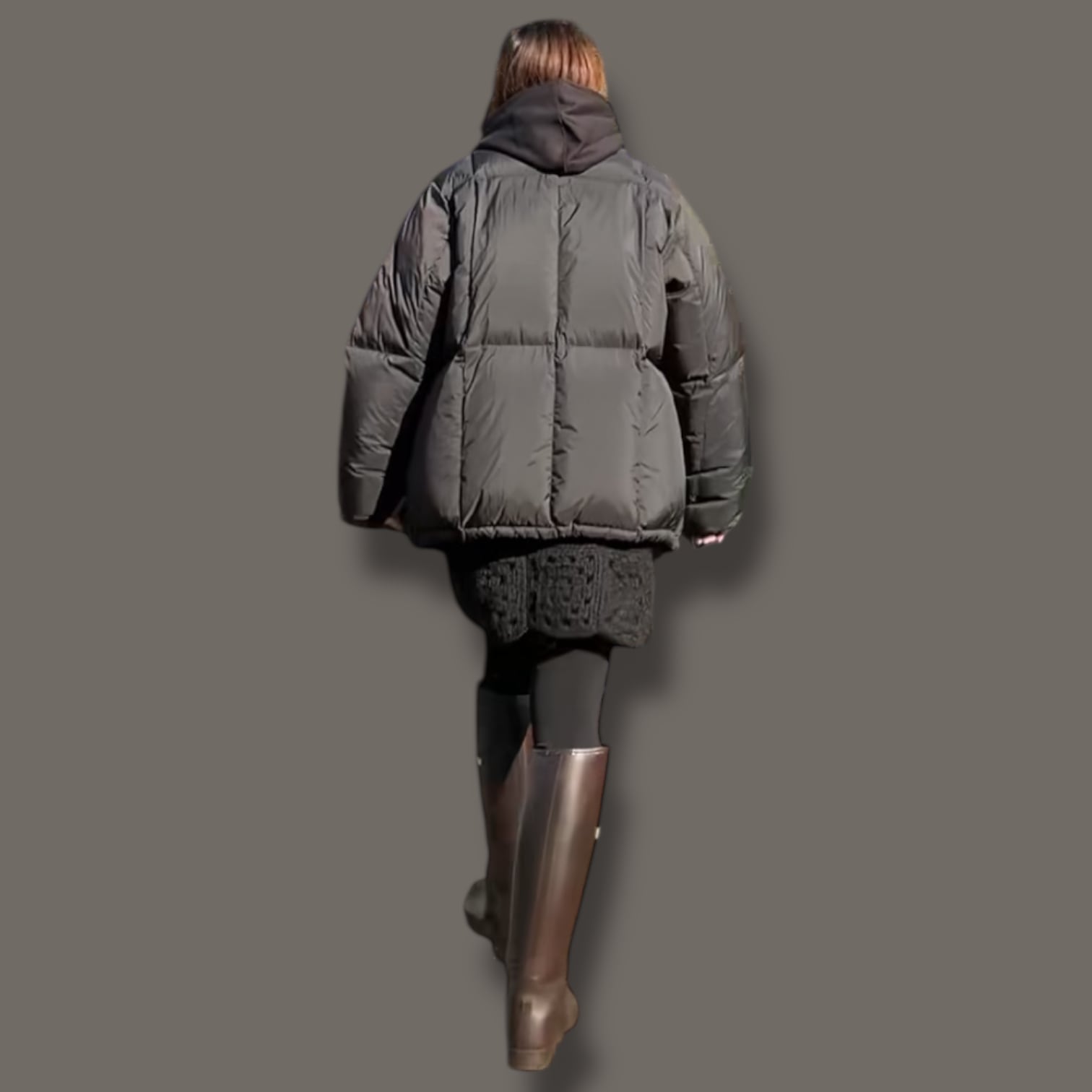 UNISEX”WORK W ZIP Volume Down Jacket-Black【TAION】タイオンダブル