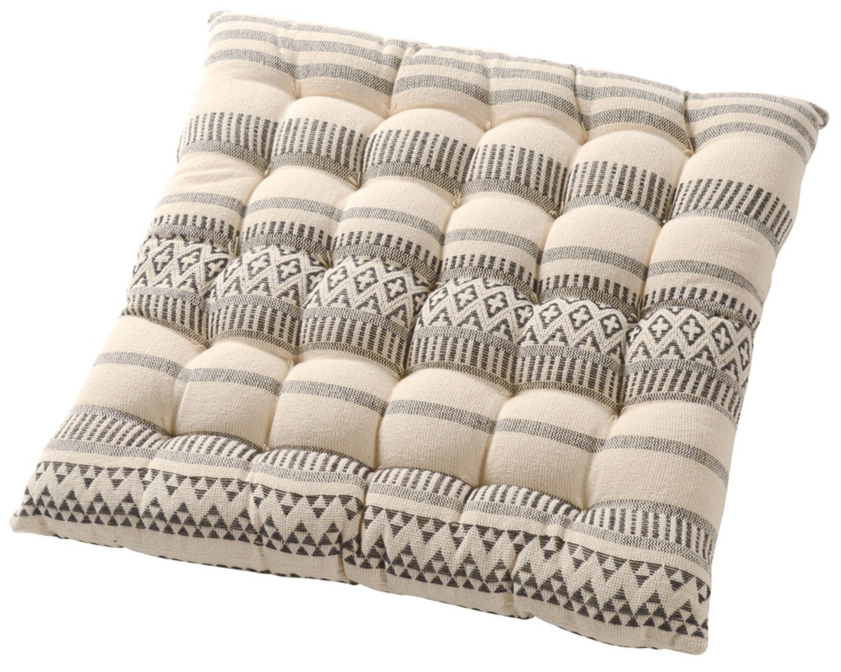 インド綿シートクッション テラ 約40×40cm ブラック | インテリアのNooBee