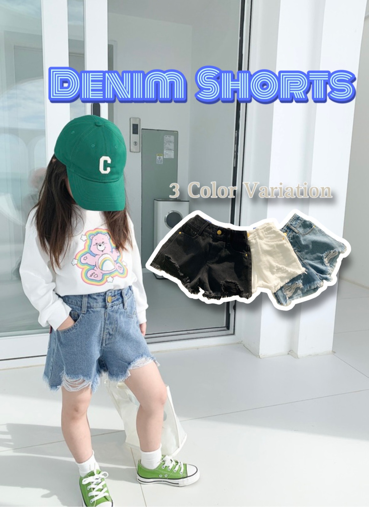 Ripped Jeans Denim Shorts for Girls Kids Summer Fashion Bottom Shorts ...
