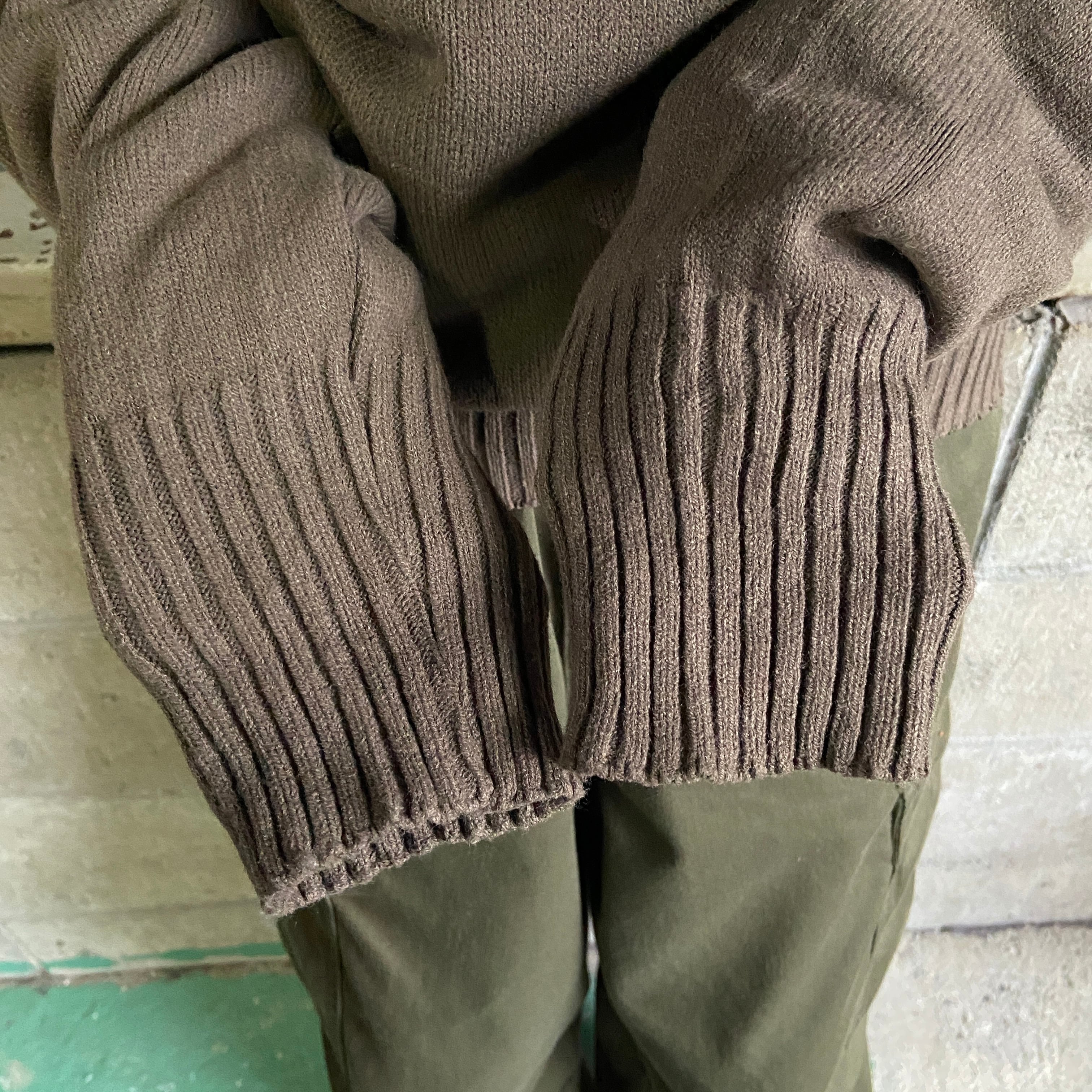 99年納品 dscp U.S.ARMY 米軍実品 ヘンリーネック ミリタリー コマンドニットセーター メンズM 古着 90s 90年代 ...