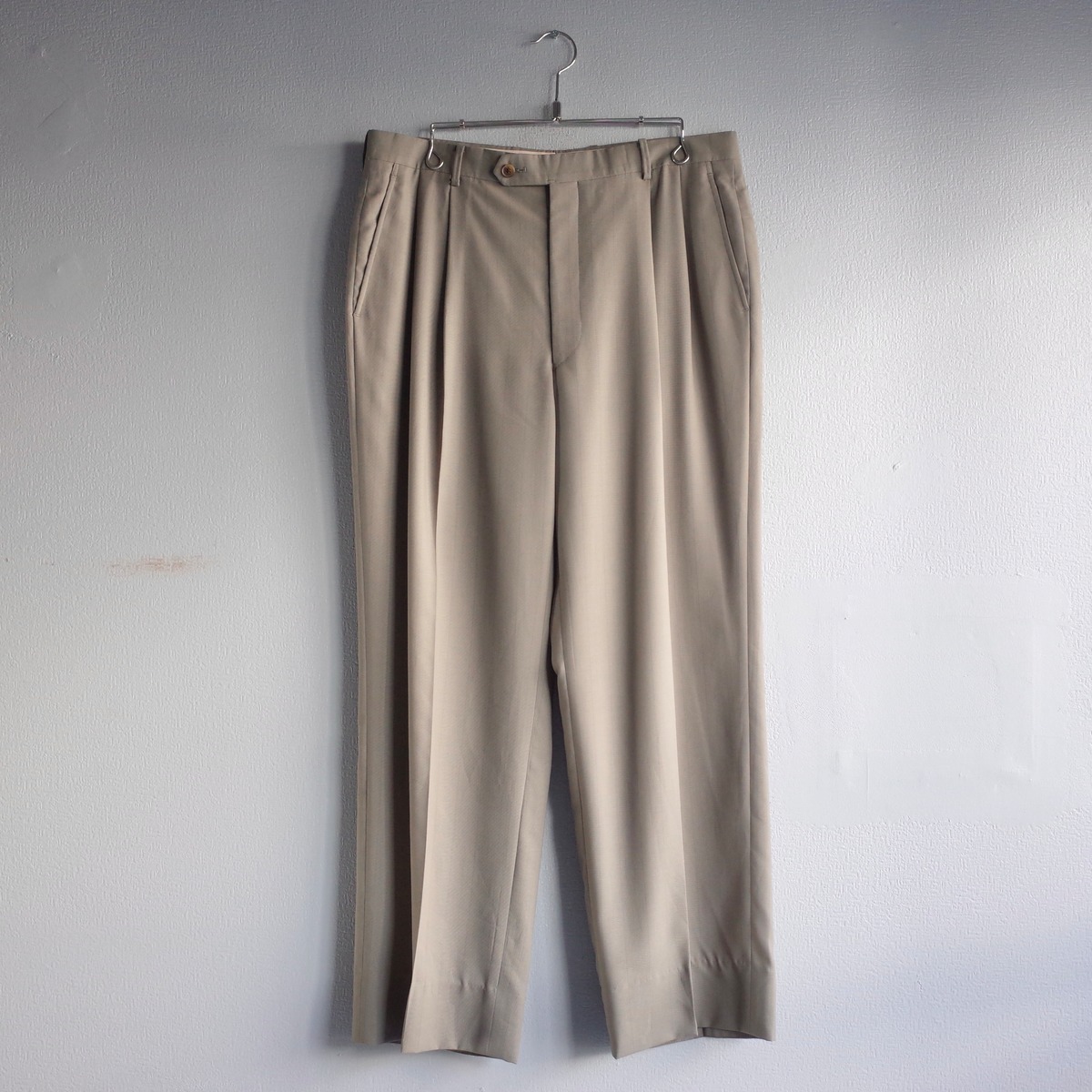 "Christian Dior" 80's~90's Double Tucks Wool Wide Trousers | FINCH ...