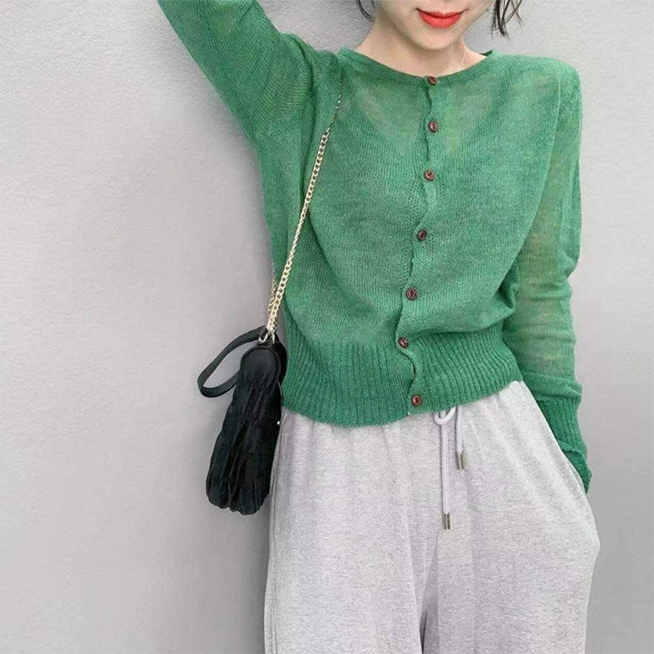 シアーニットカーディガン /YT0270 | Evermod