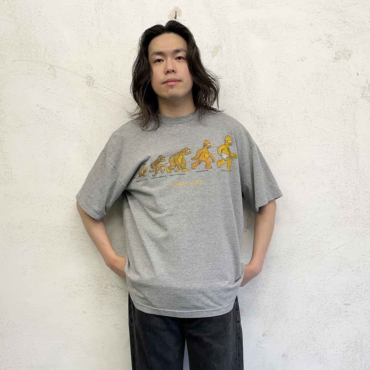 ©︎1996 The Simpsons HOMERSAPIEN made in USA size/XL シンプソンズ パロディT アメリカ製 ...