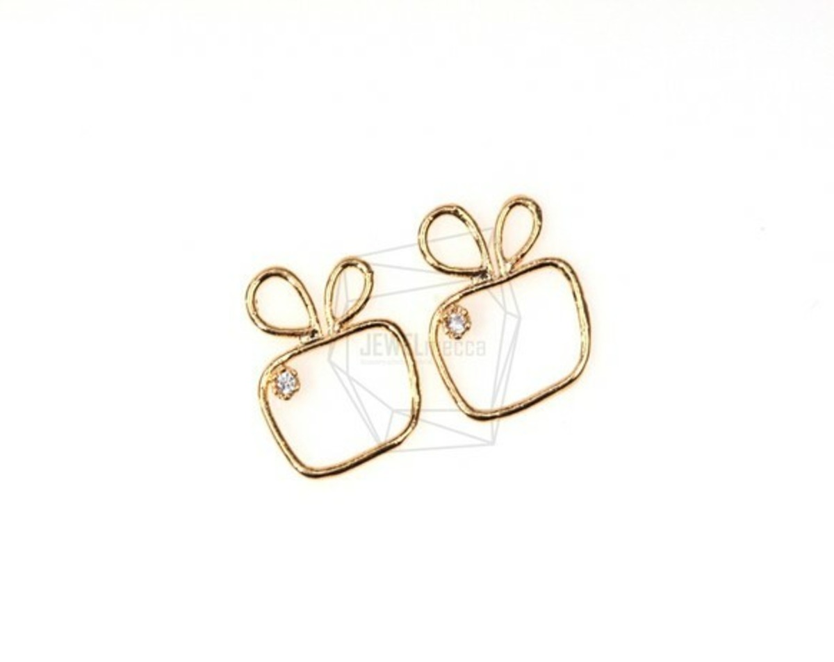 PDT-158-G【4個入り】キュービックジルコニア花瓶ペンダント,CZ flowerpot Pendant | jewelmecca