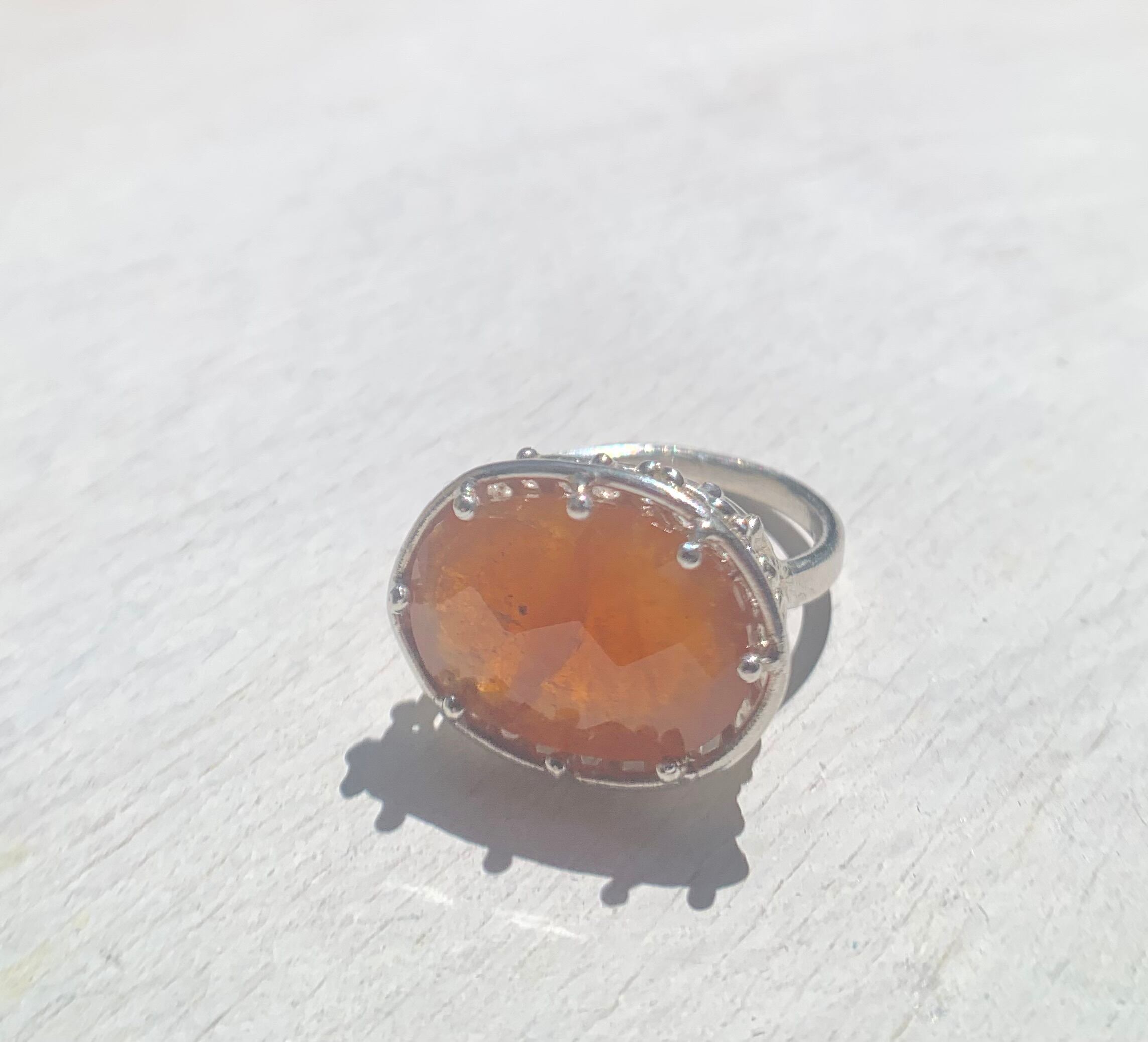 J47 大粒のオレンジベリルのリング／Large Orange Beryl Ring | stoneage