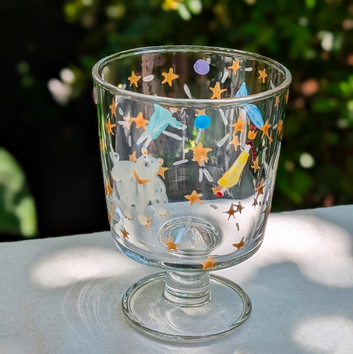 TOKITUGI ゴブレット 【g9】満天の星空と動物たち ｜男の子 女の子 しろくま うさぎ ライチョウ 魚｜1点もの | lighthouse 手仕事のうつわと生活雑貨のお店 |ネギシ製陶 ...