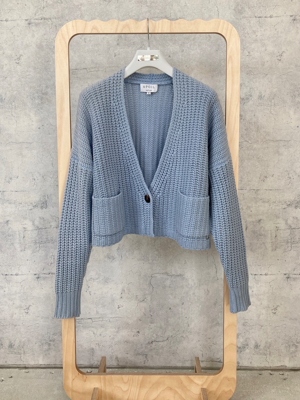 circulation送料無料【A・POIL アーポワル／フランス】100%ヤク ざっくりカーディガン クロップド丈 NO: AP ...