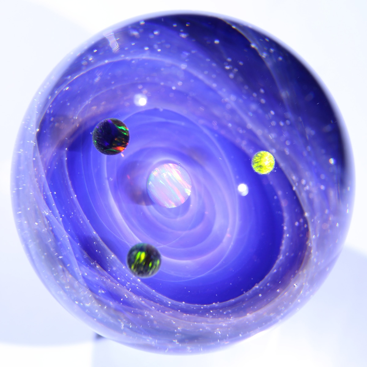 42mm Galaxy Glass Marble 宇宙ガラスマーブル - オブジェ no.M103 | Star Safari Glass ...