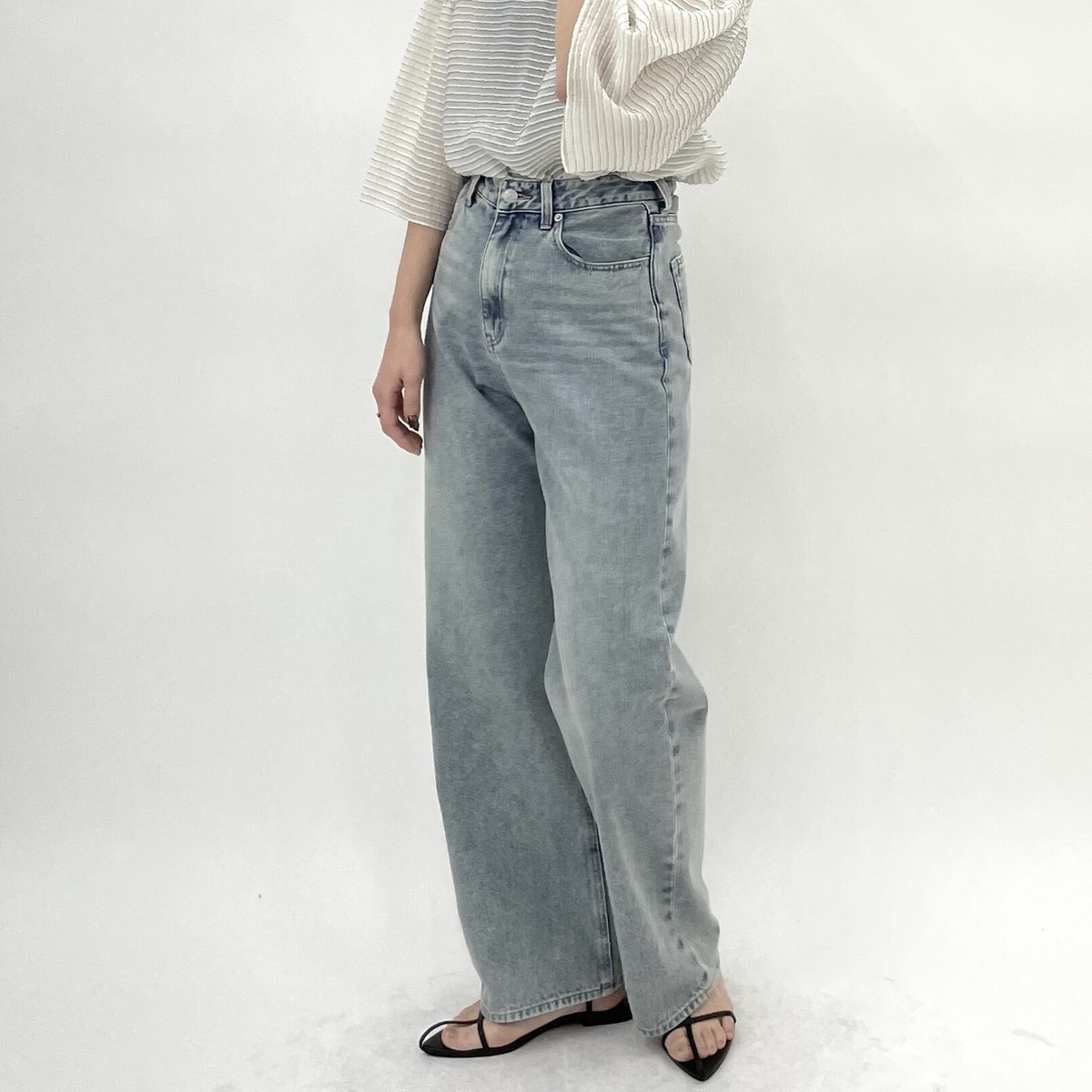 vintage wide straight denim pants | cafune