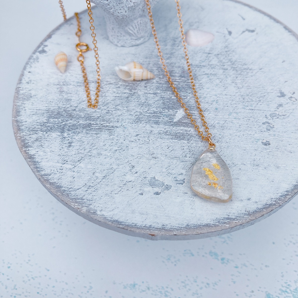 14KGF シーグラスネックレス クリア | Armo