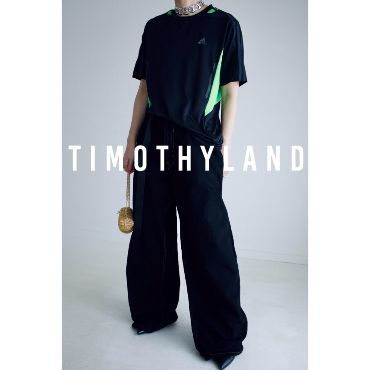adidas T-shirts BLACK×GREEN | Timothy Land