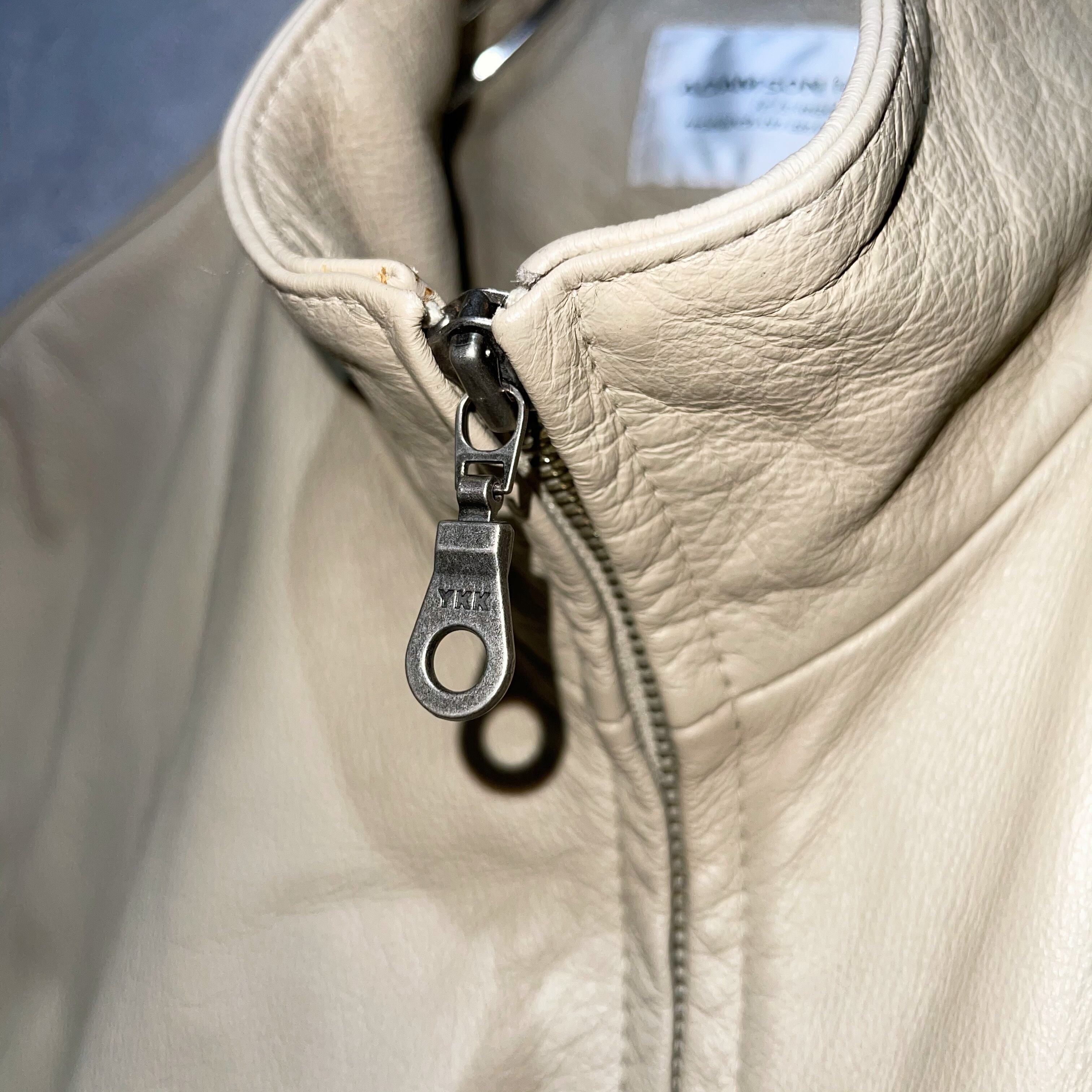 ADAMSON HOMME offwhite color Cow leather jacket | ayne