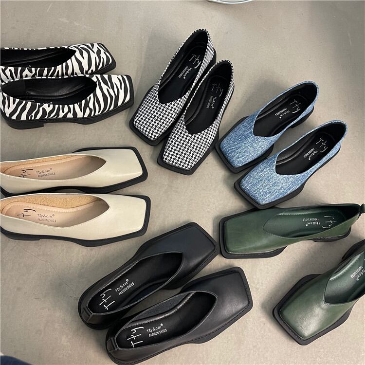 Square toe plain Pumps 6color 22135 | Leithy