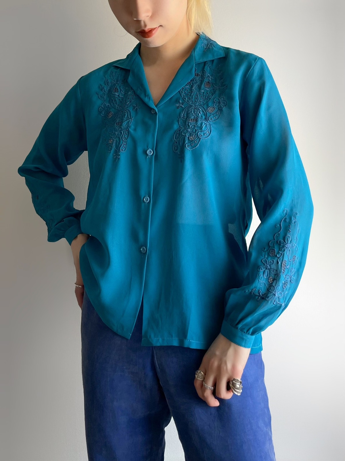 embroidery sheer shirt | heath vintage