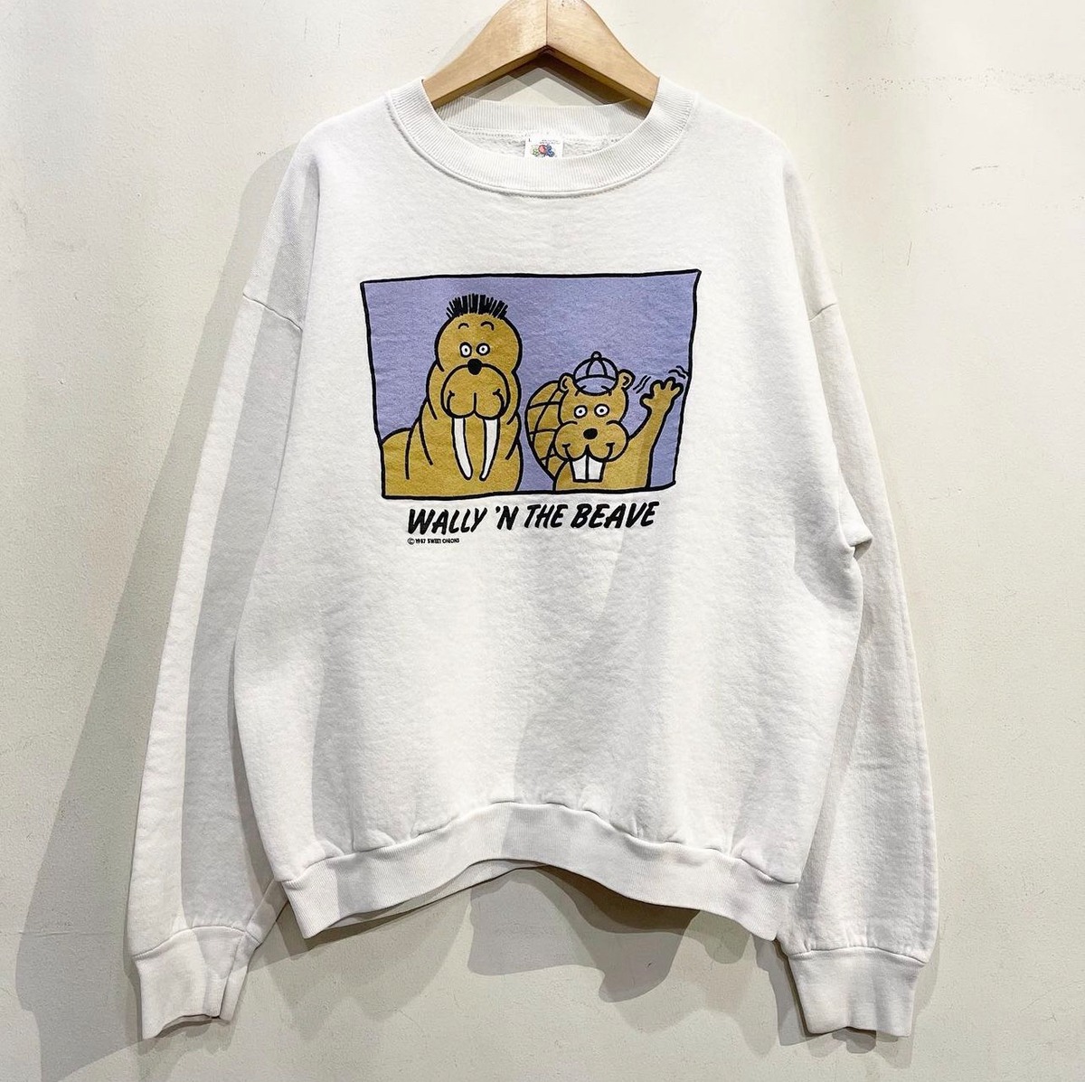 1987'y FRUIT OF THE LOOM "WALLY'N THE BEAVE" sweat shirt | gilet ...