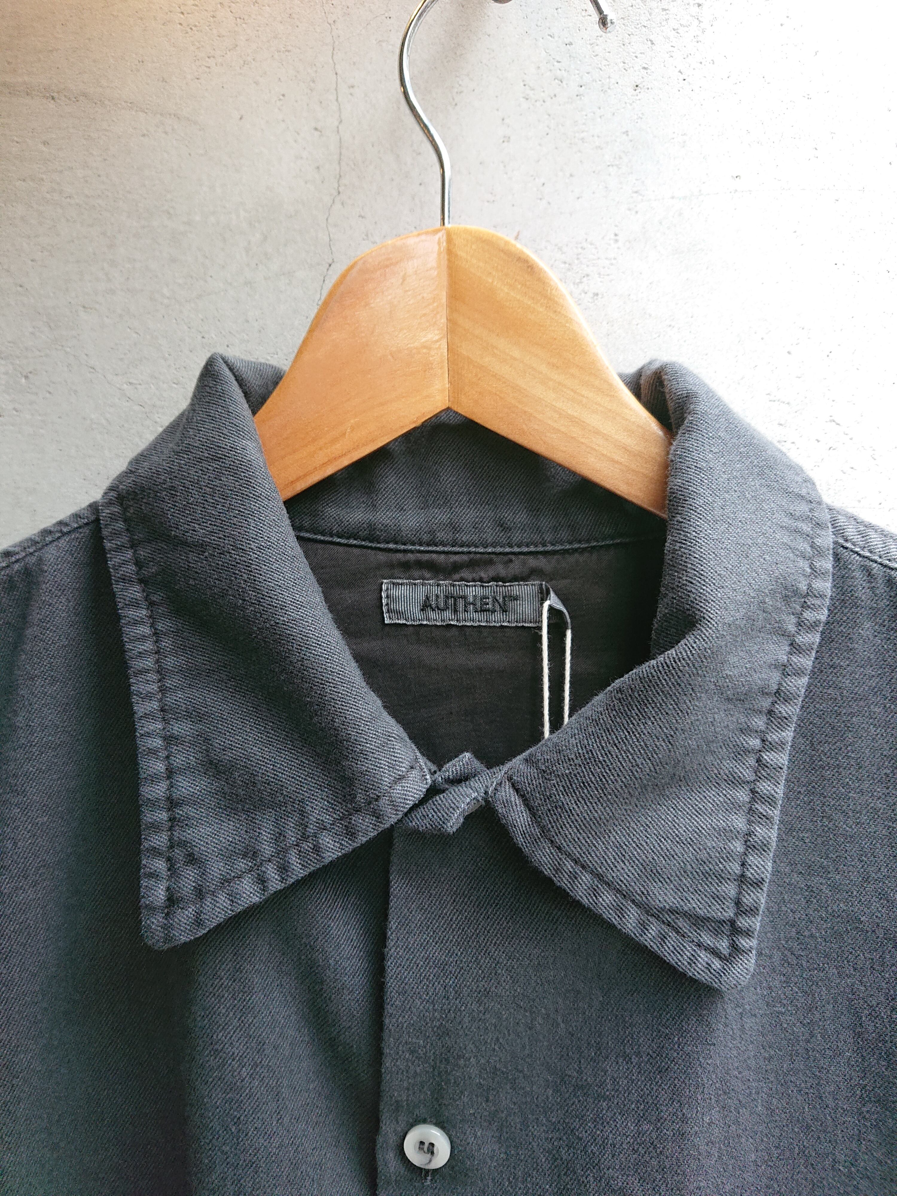 AUTHEN "SILKNIZED TWILL REGULAR SHIRT" Sum Black Color | BOW & ARROW ...