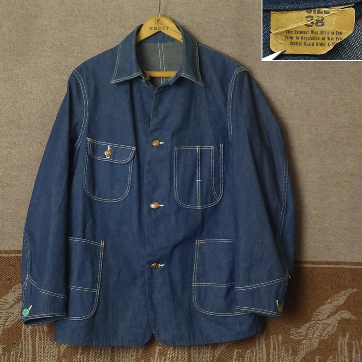 40s WW2 WPB Label Denim Chore Jacket | Wonder Wear ヴィンテージ古着ネットショップ