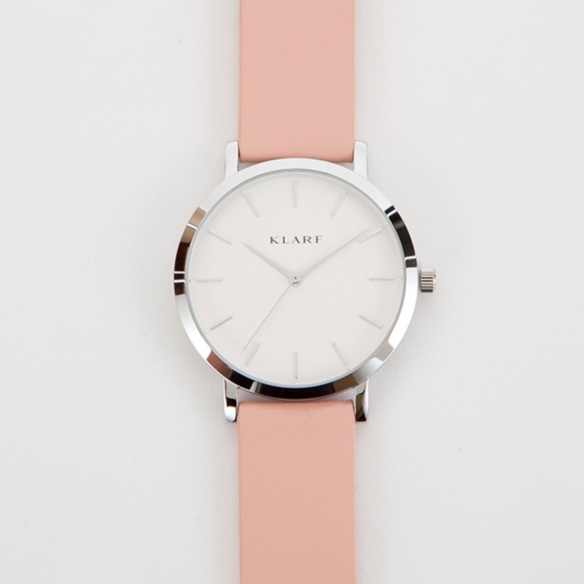 KLARF クラーフ クラシック 38㎜ レザー シルバー/ピンク K-1506 | KLARF(クラーフ)腕時計正規公式サイト