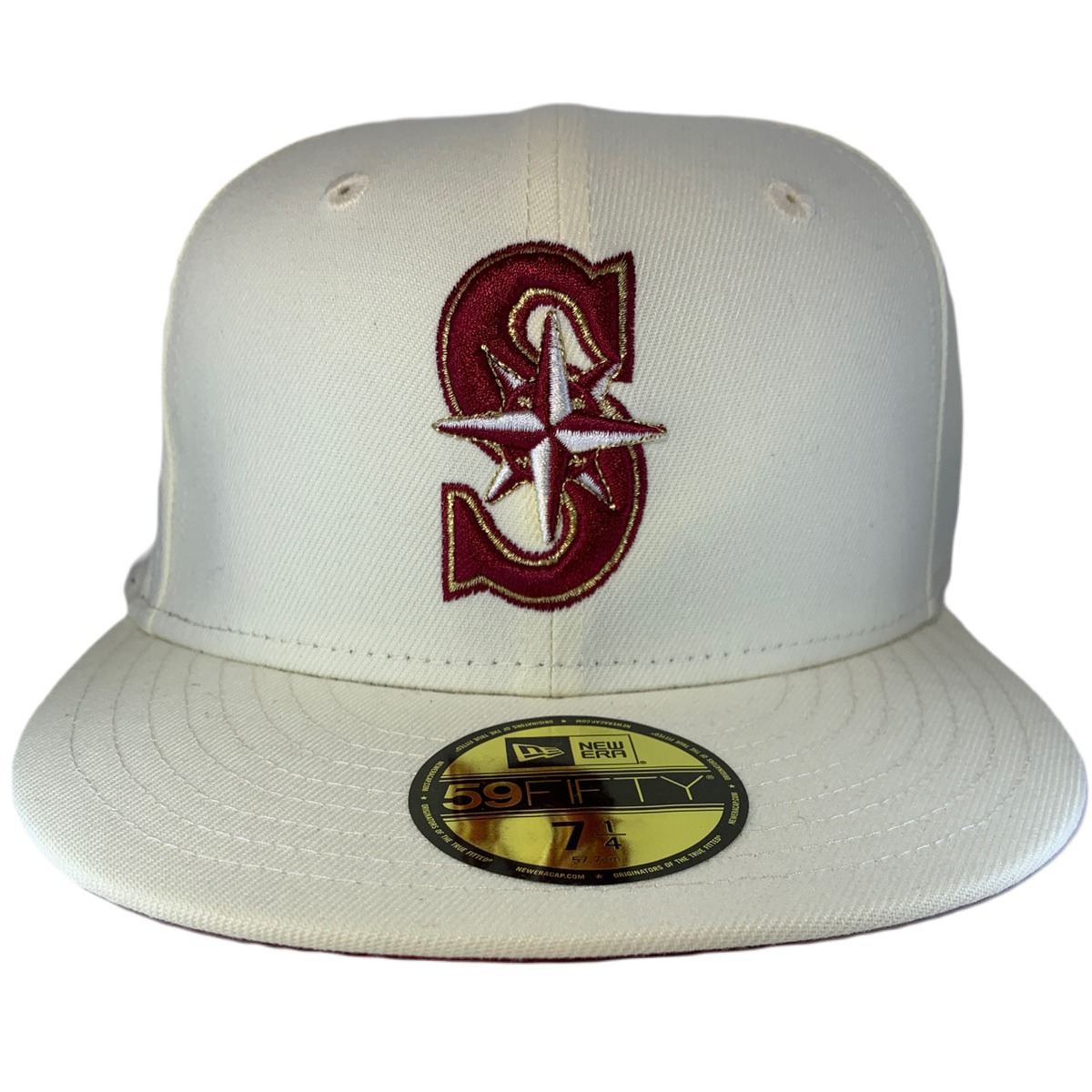 NEWERA FITTED SEATTLE MARINERS 20th ANNIVERSARY CHROME WHITE / CARDINAL ...