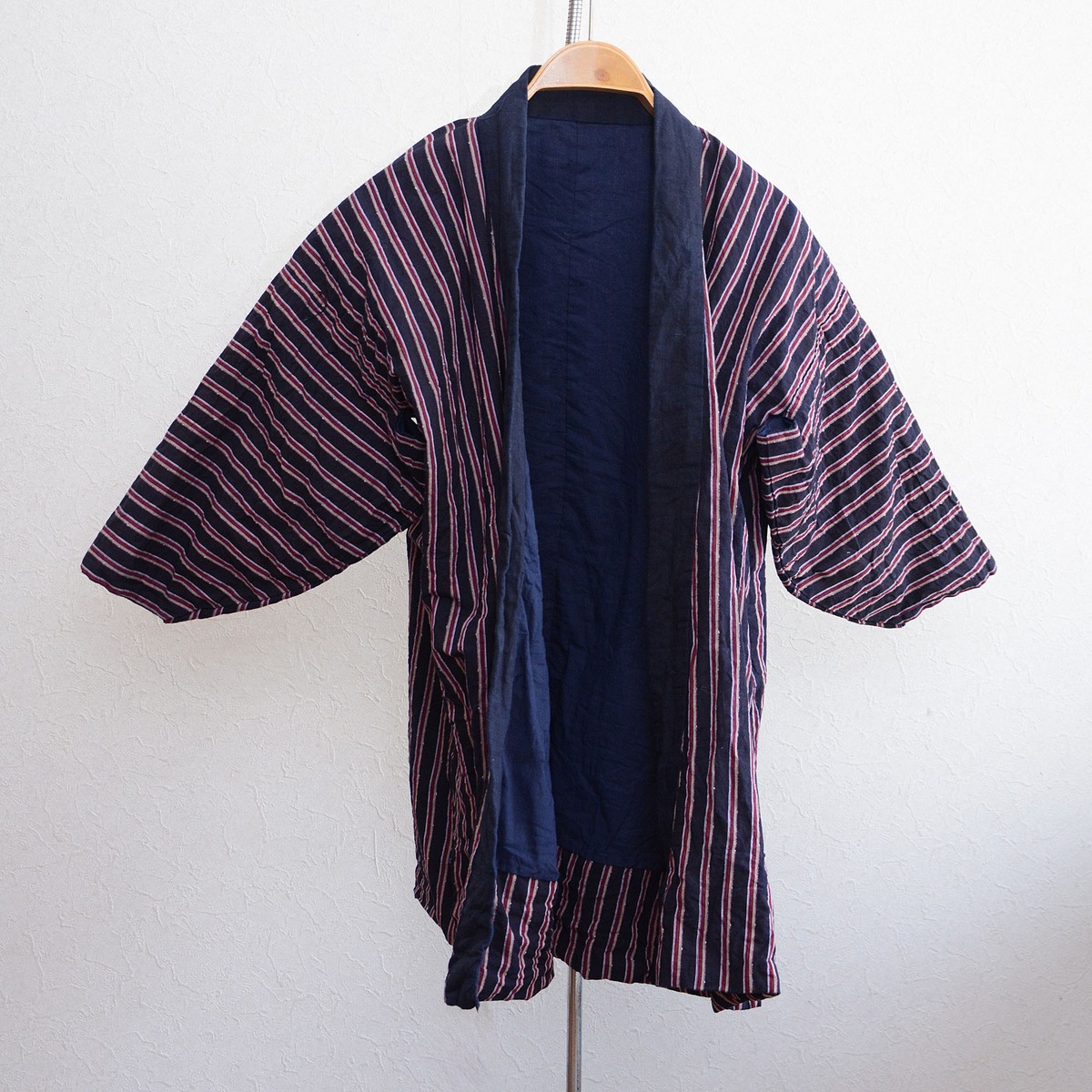 Noragi Cotton Kimono Jacket Vintage Japanese Fabric Stripe Pattern ...