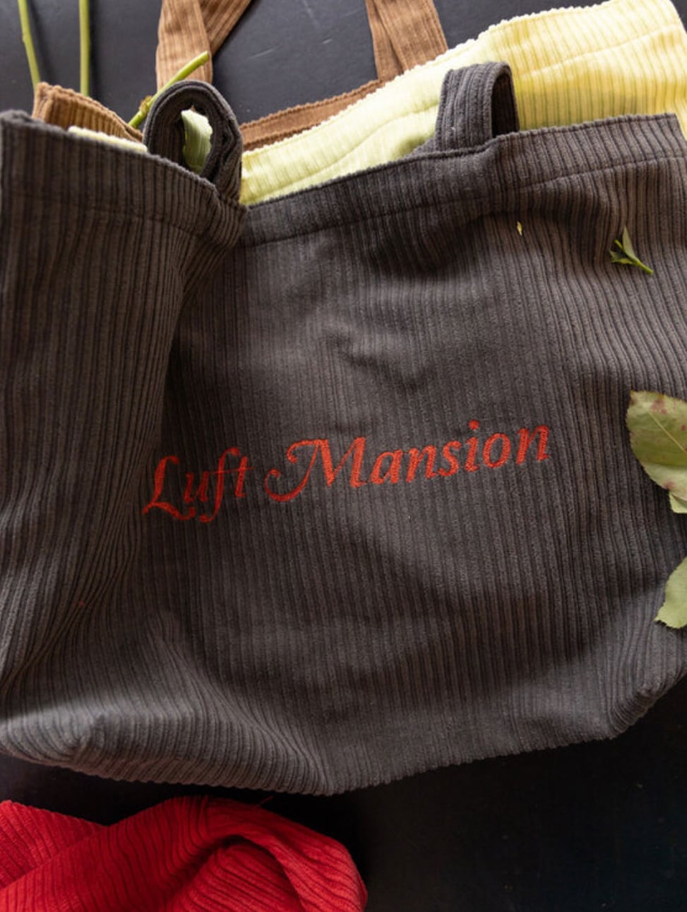 Corduroy Bag / CHARCOAL-ORANGE | cai