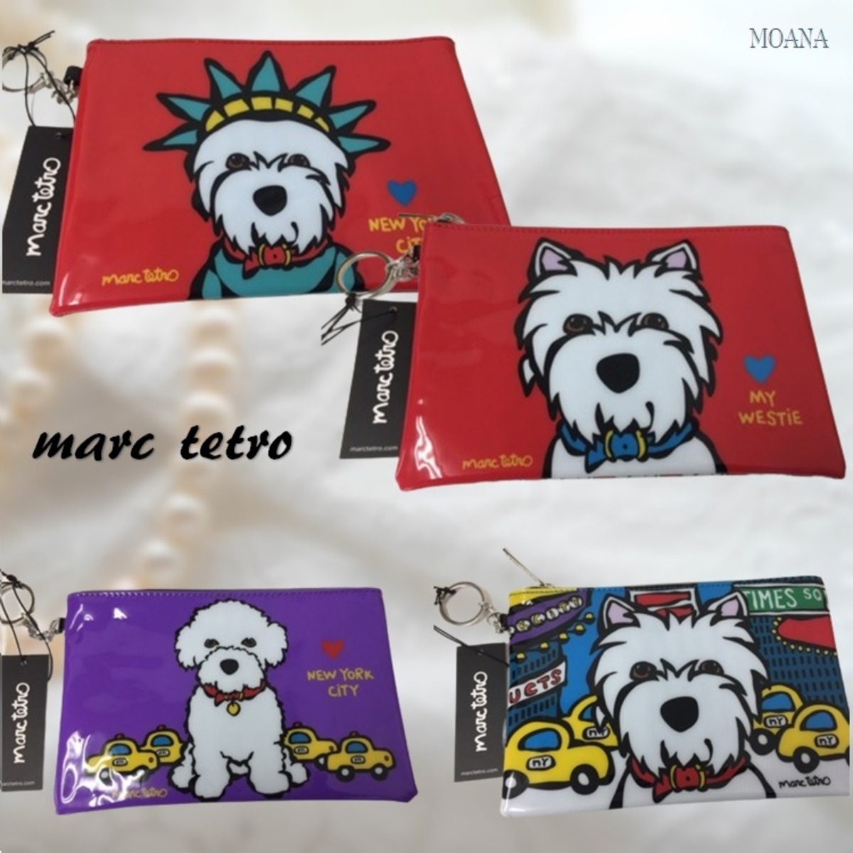 marc tetro マークテトロ M8 M14 M15 M17 ポーチ 小物入れ 化粧ポーチ ウエストハイランドホワイトテリア プードル 犬 ...