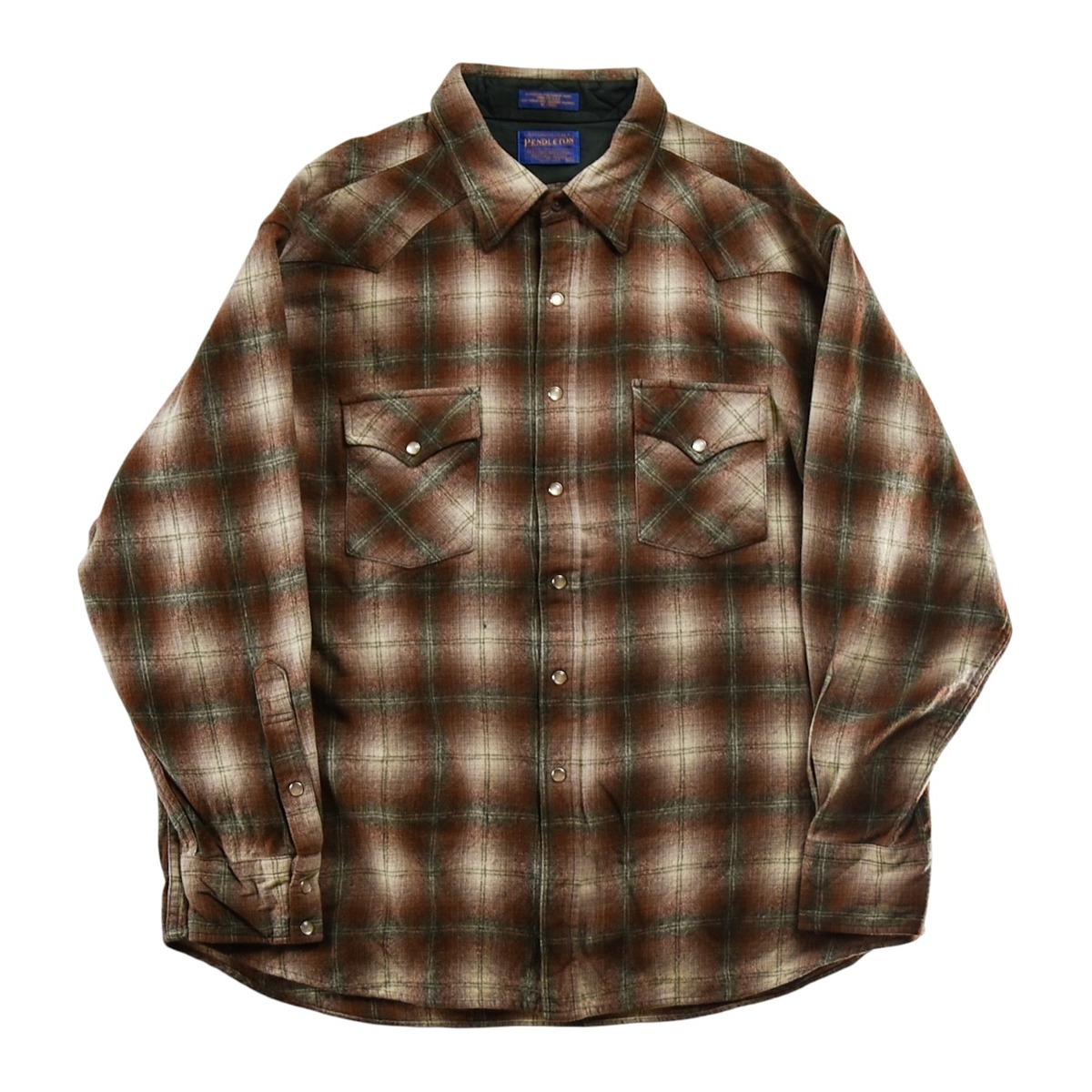 00s "PENDLETON" Ombre Pattern Board Shirt XXL / ペンドルトン オンブレチェック ボードシャツ Y2K ウールシャツ シャドーチェック ...