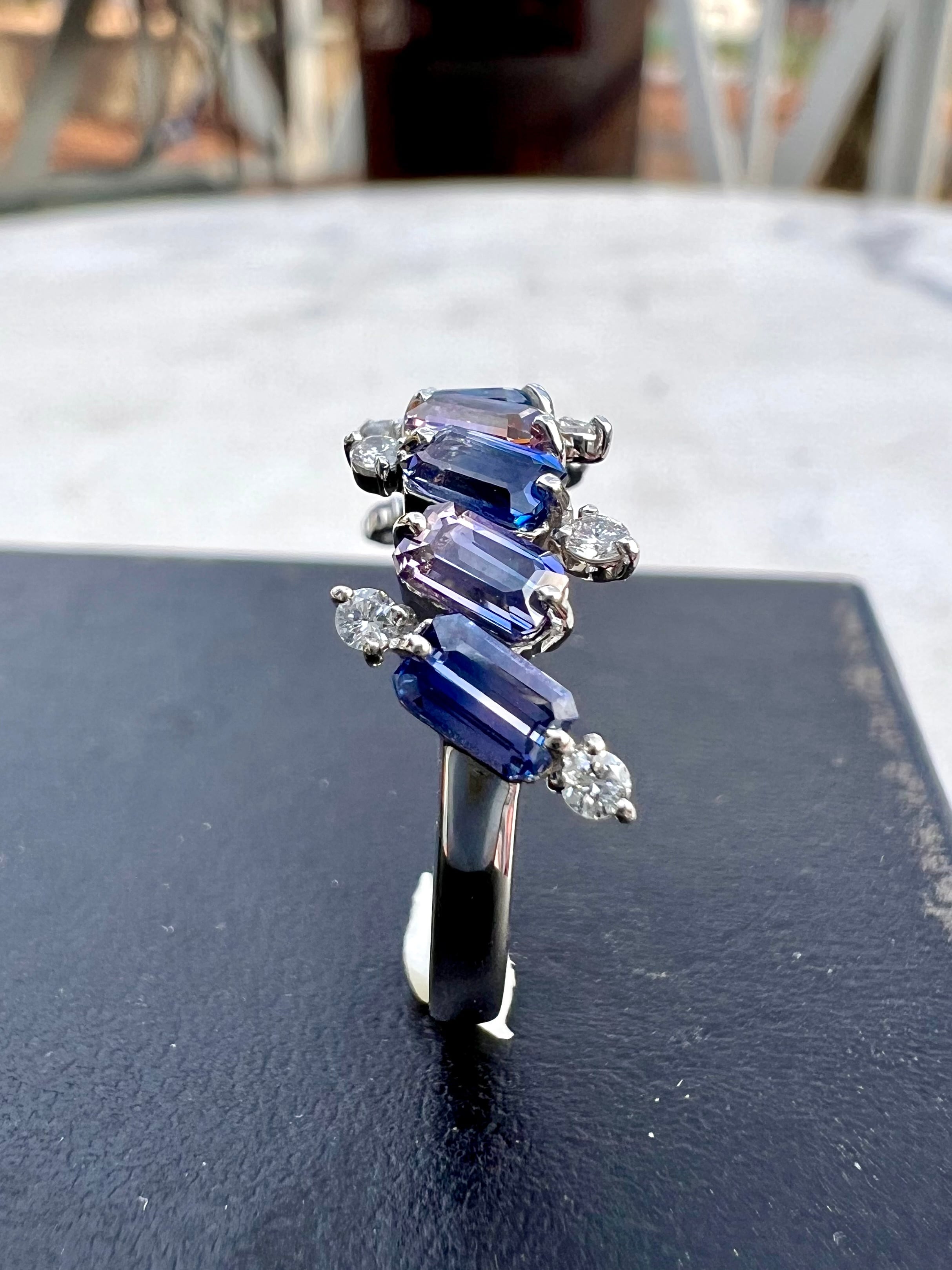 Pt950 超人気！超贅沢！バイカラーサファイヤいっぱいリング《一点もの！》 | jewelry KIRARI