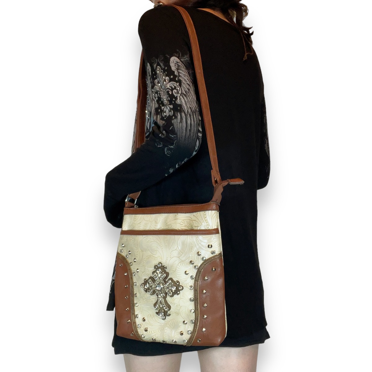 vintage cross design shoulder bag | faithtokyo