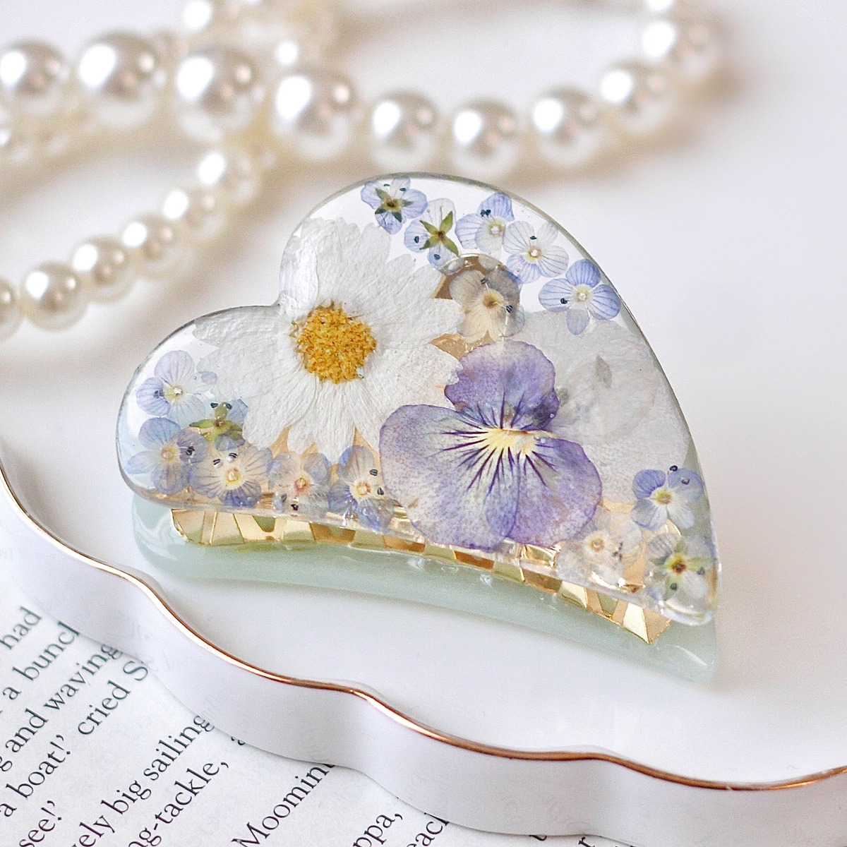 アシンメトリーバンスクリップ/グリーン系 | comarimade