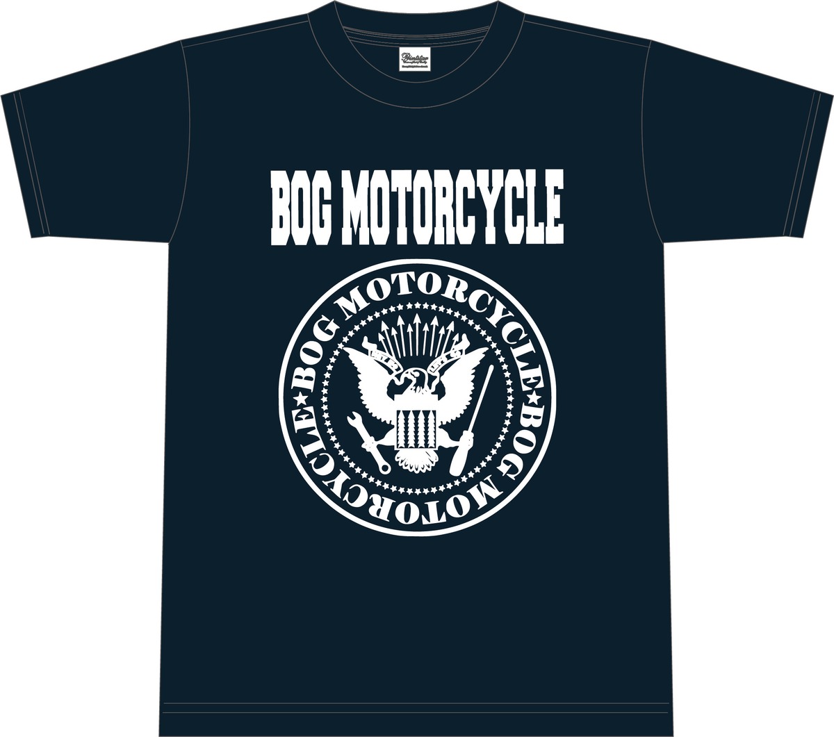 BOG MOTORCYLE T-shirt ネイビー×ホワイト | Bog Motorcycle