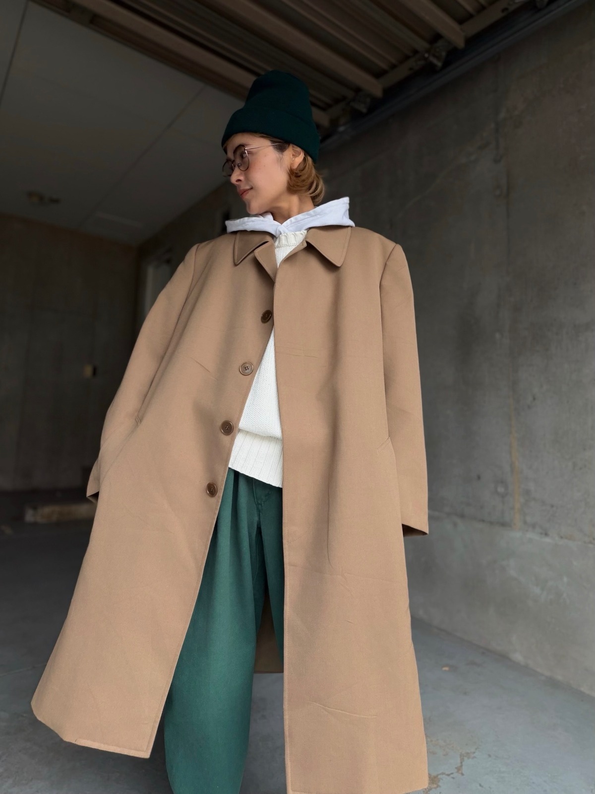 （OT1467）Menslike soutien collar wool coat | OVERLAP CLOTHING