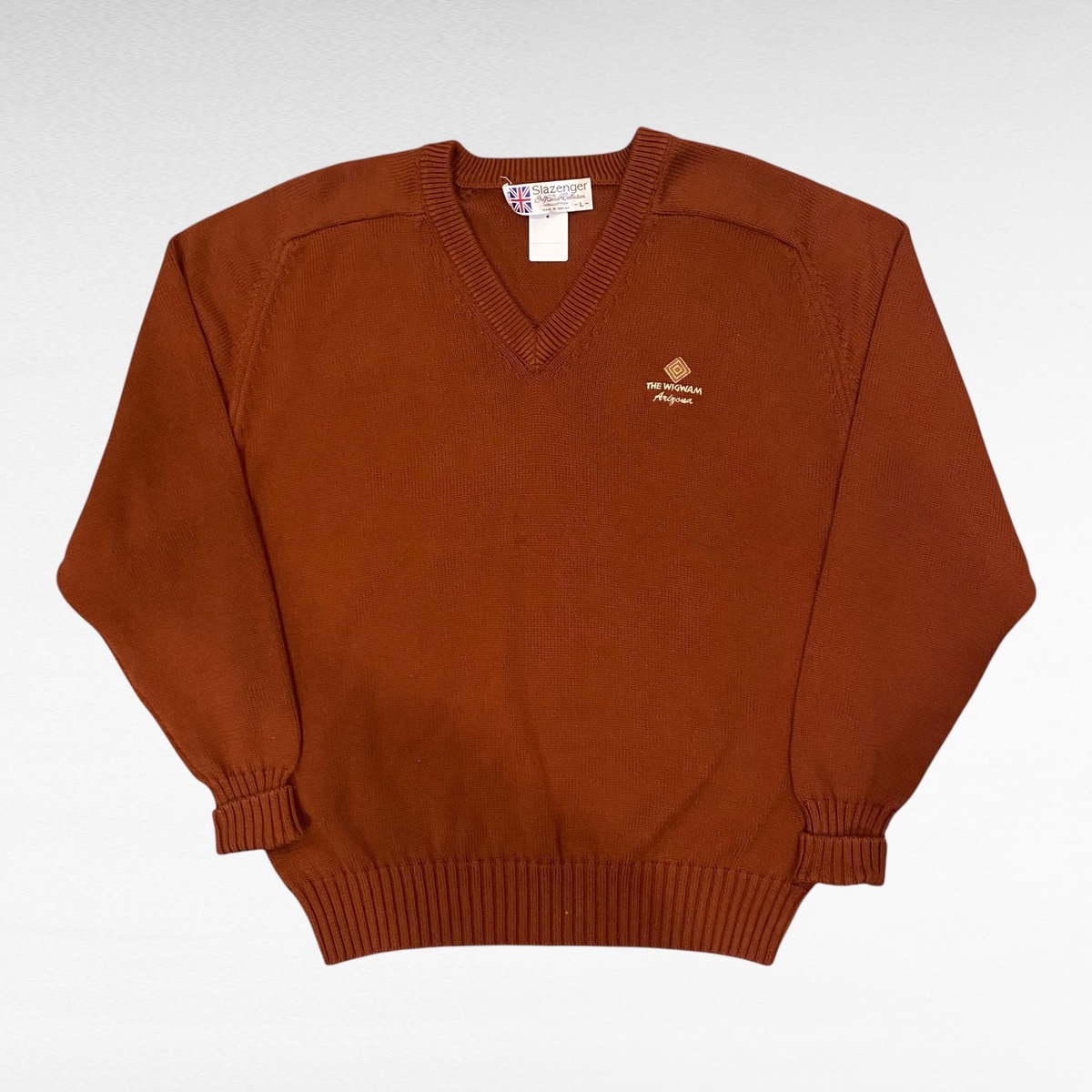 Slazenger hotel embroidery cotton vneck knit | 仙台 古着屋 ShuShuBell online ...