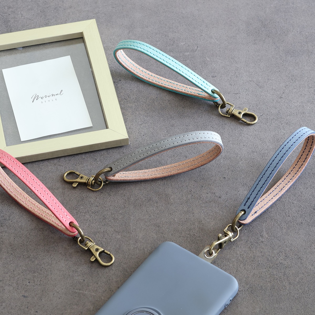 レザーストラップ 丸型カラビナ付き ナスカン付き LF-044 シビラ スマホストラップ スマートキーストラップ | Tunagu＆Le/freem workshop