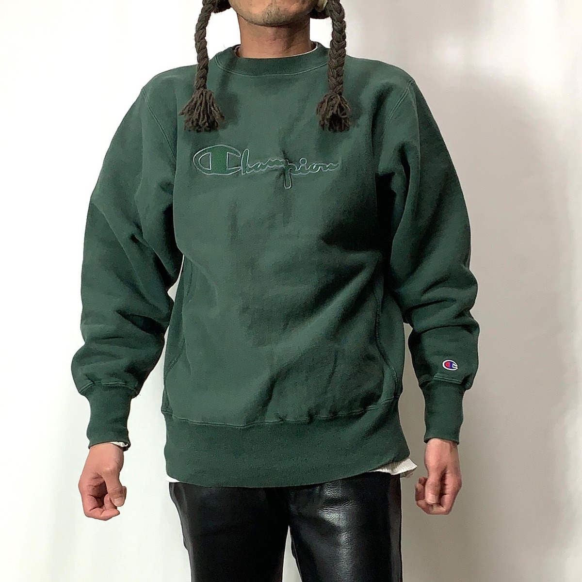 vintage old 90s Champion Embroidery REVERSE WEAVE Sweat MADE IN USA ...