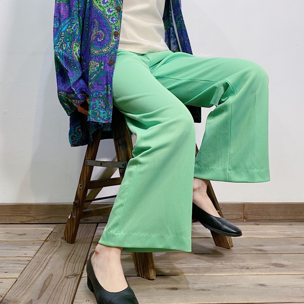 70s green flare pants | LEMON