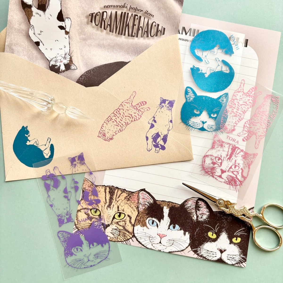 トラミケハチ 箔シール＆レターセット | nemunoki paper item