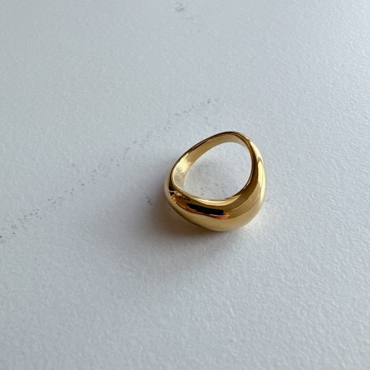 #r8-g ボリュームウェーブリングゴールド Wave Ring Gold 316L サージカルステンレス | BLANK