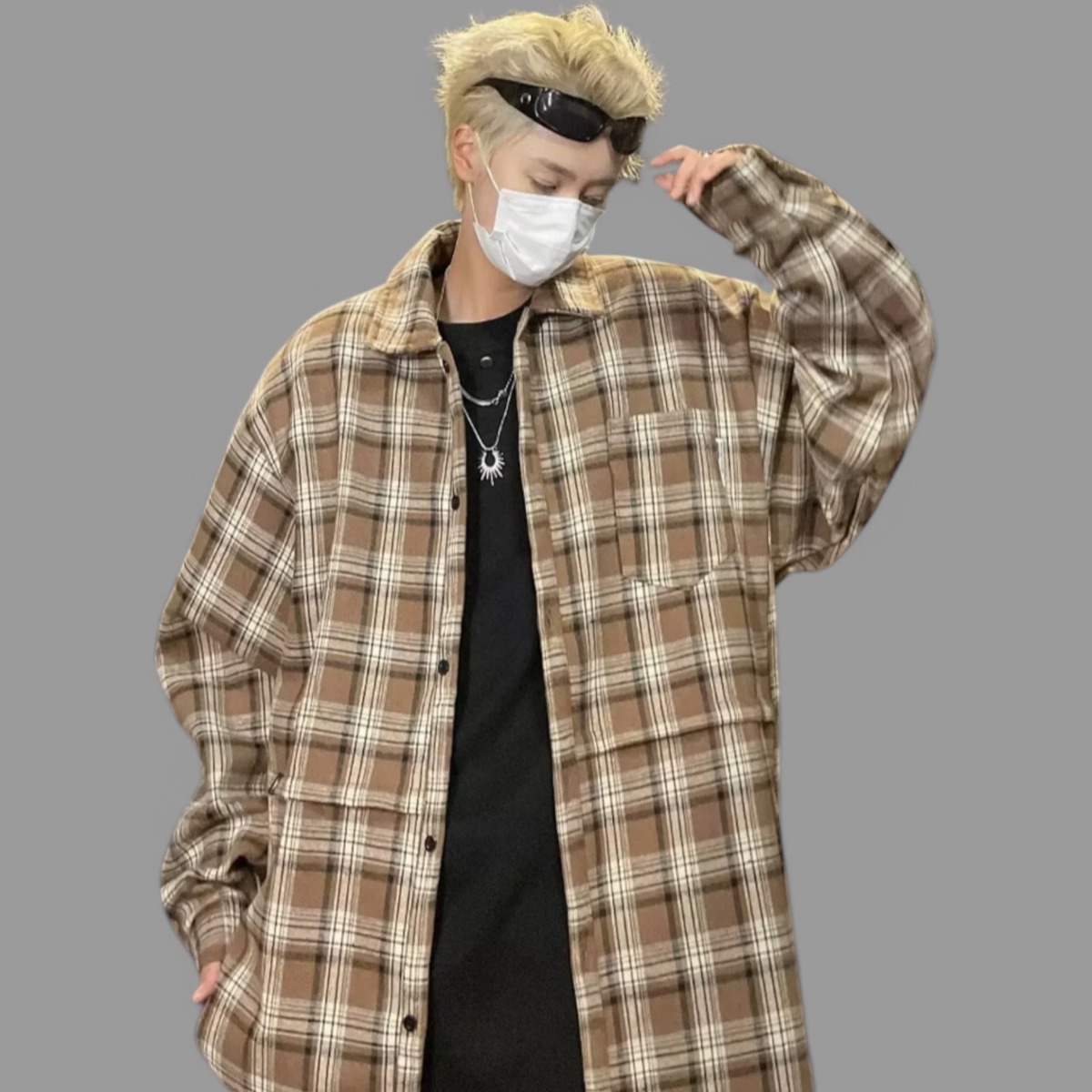 オーバーサイズチェックシャツ A-318 | con8