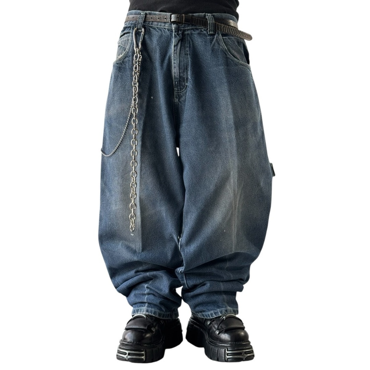 ♾️90’s F05U sports♾️ design faded wide silhouette denim pants size 38 ...